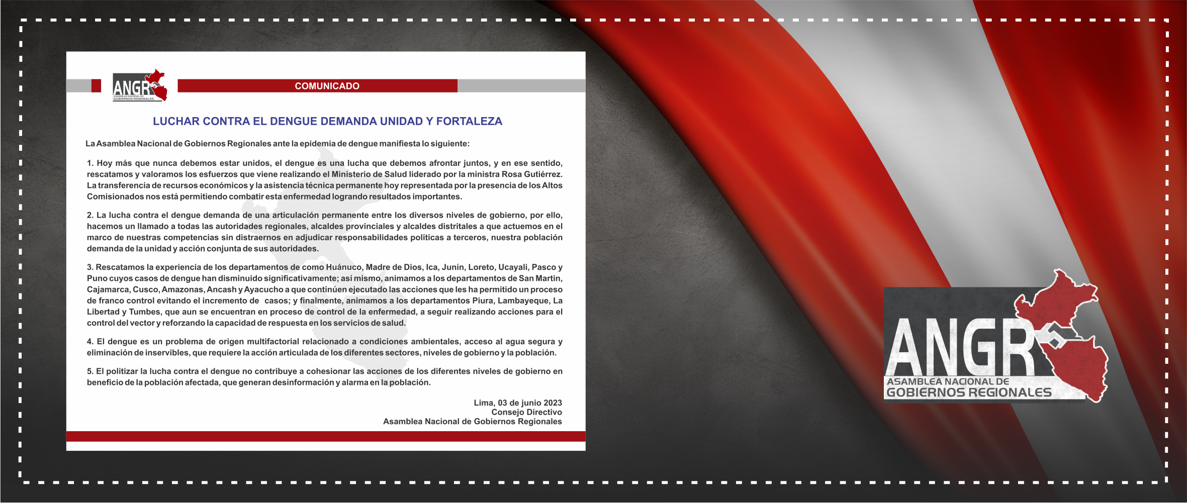 ANGR – Asamblea Nacional de Gobiernos Regionales