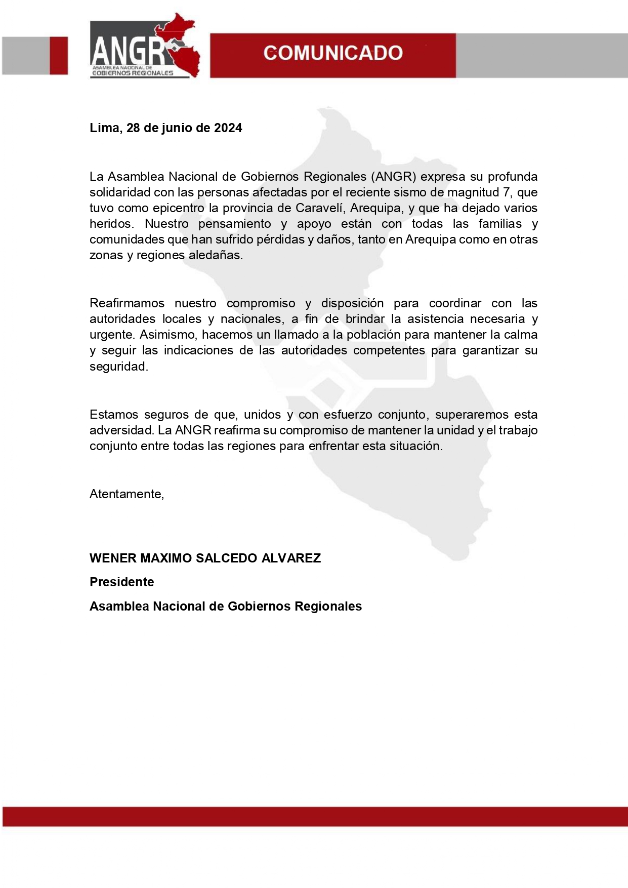 »COMUNICADO» – ANGR